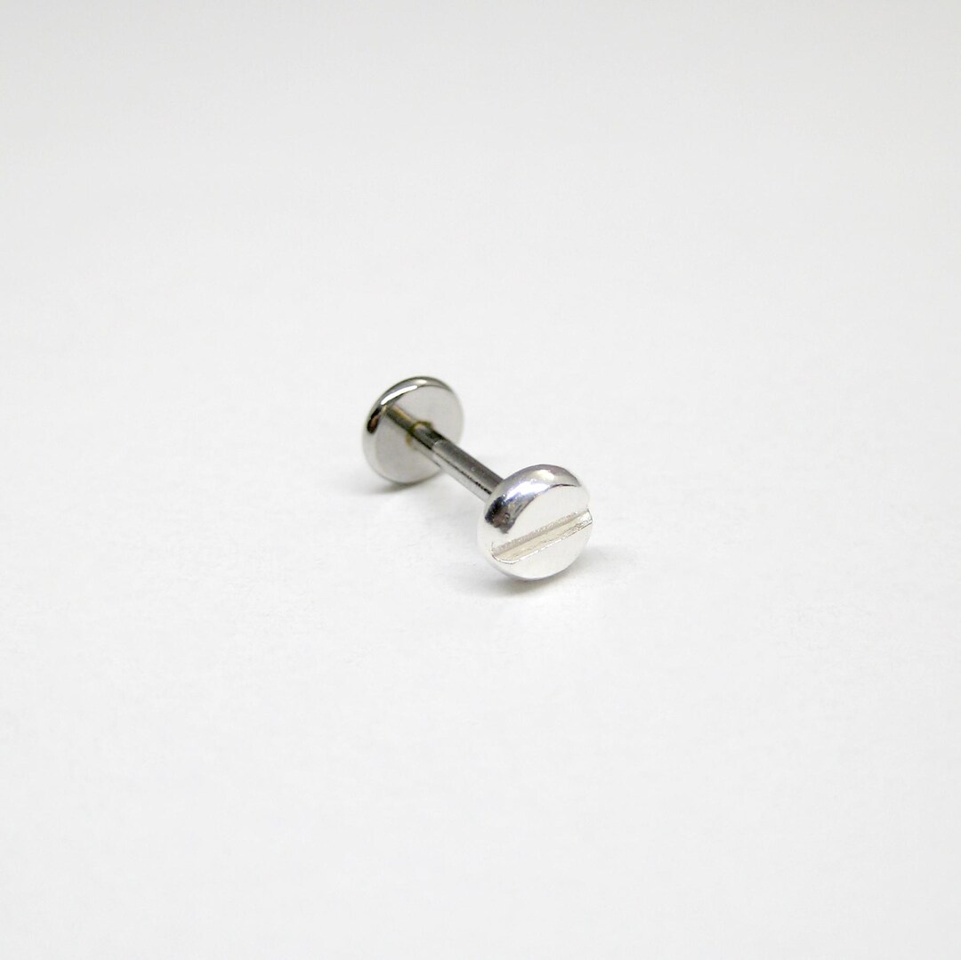 Push Pin Tiny SCREW Stud in Sterling Silver. SINGLE 4mm Flat Screw ...