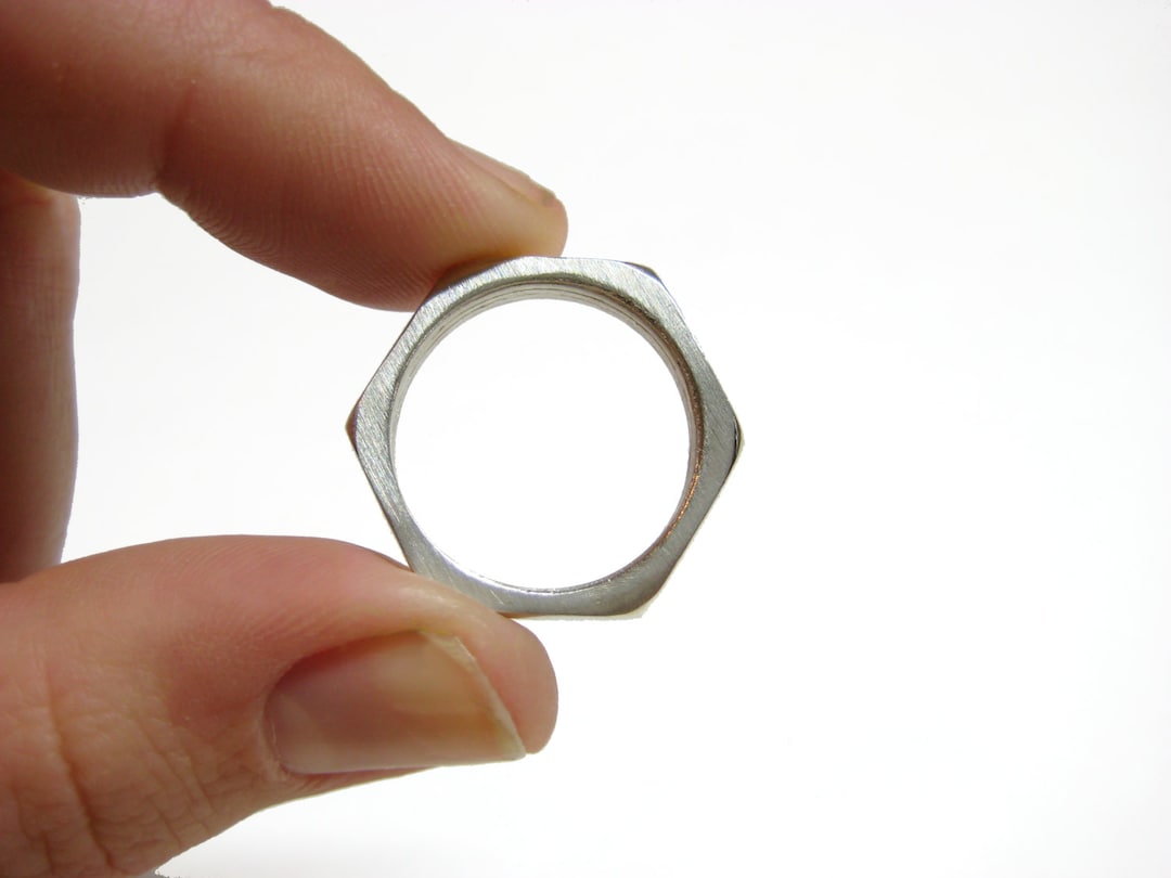 Sterling Silver Hex Nut Ring. Hardware Jewelry for Men and Women ...