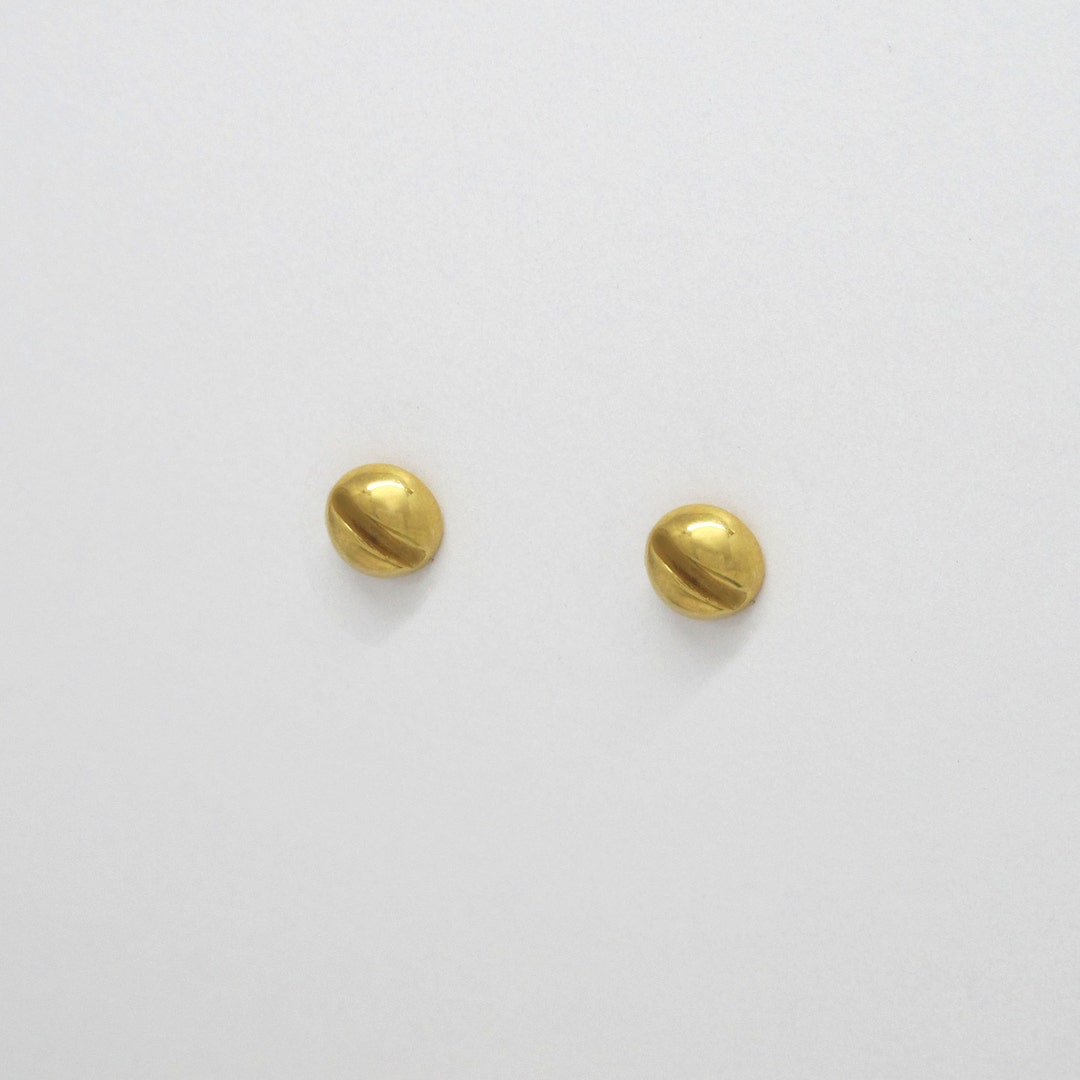Gold Screw Stud Earrings for Men and Women. 14k Gold Plated / Solid 10k ...