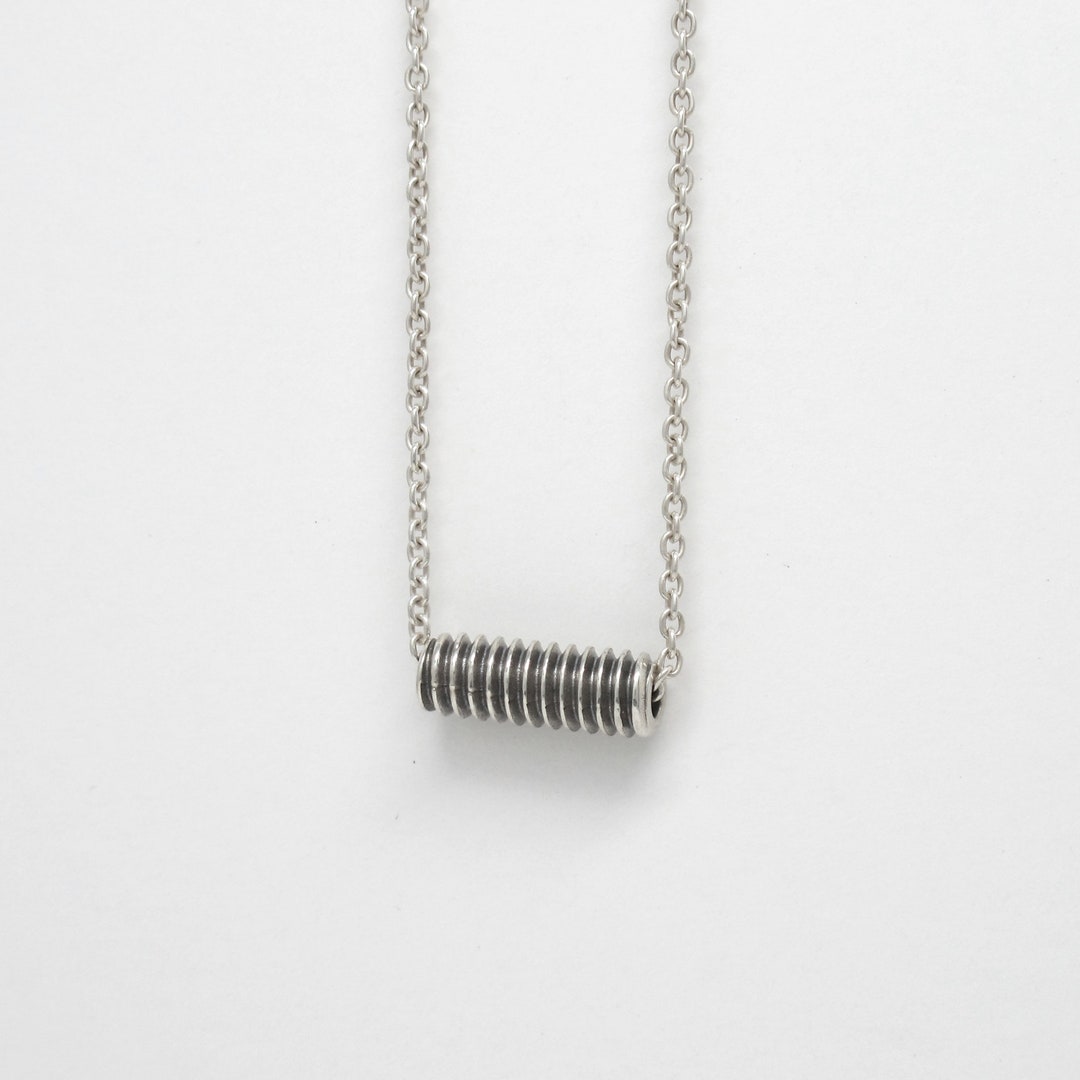 Hardware Necklace for Men and Women. Screw Thread Pendant. Sterling ...