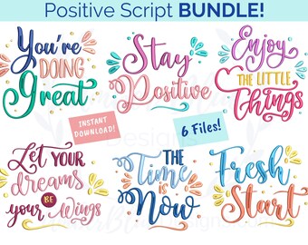 Positive Embroidery Design - Etsy