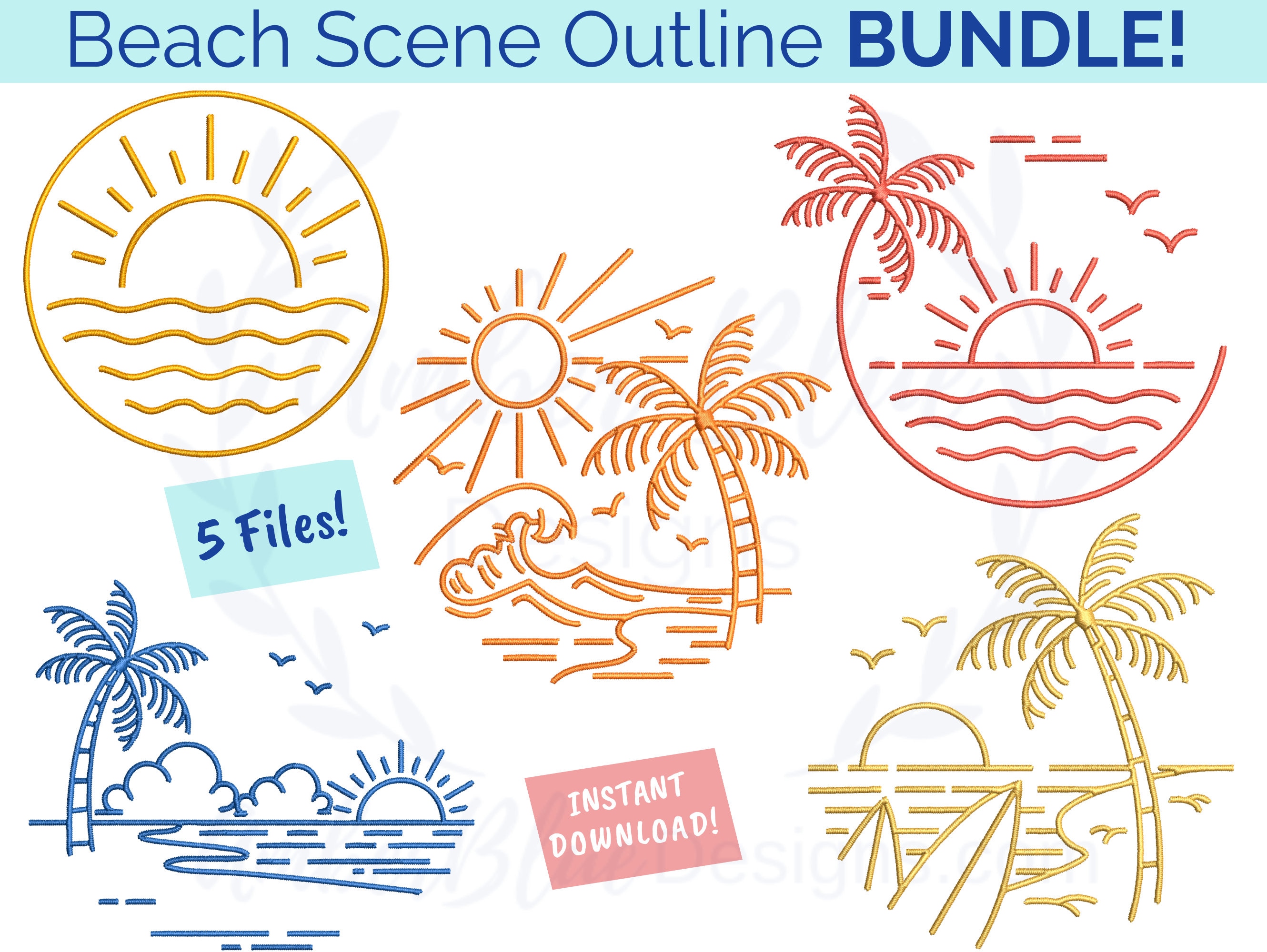 Beach Scene Outline