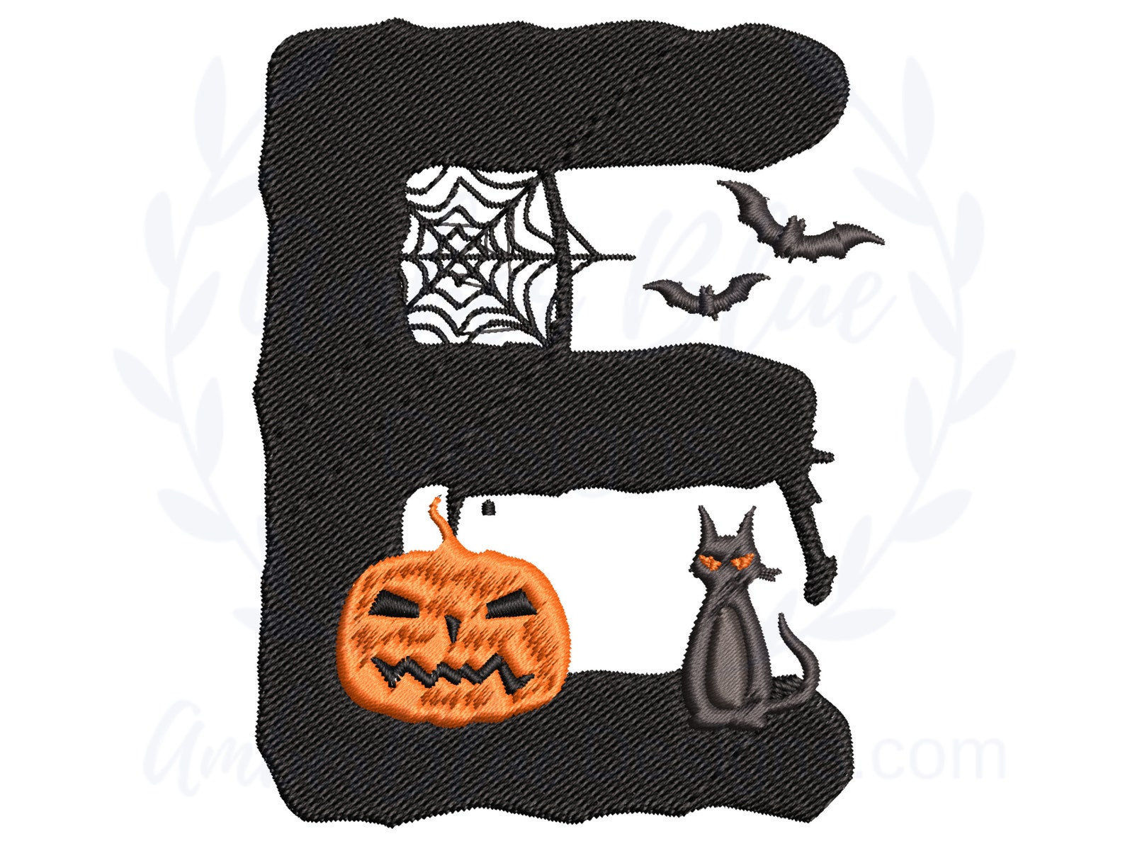 Halloween Letter E Embroidery File Spooky Fall October - Etsy