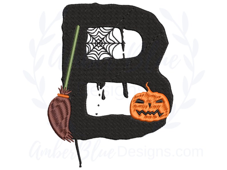 Halloween Letter B Embroidery File Spooky Fall October - Etsy