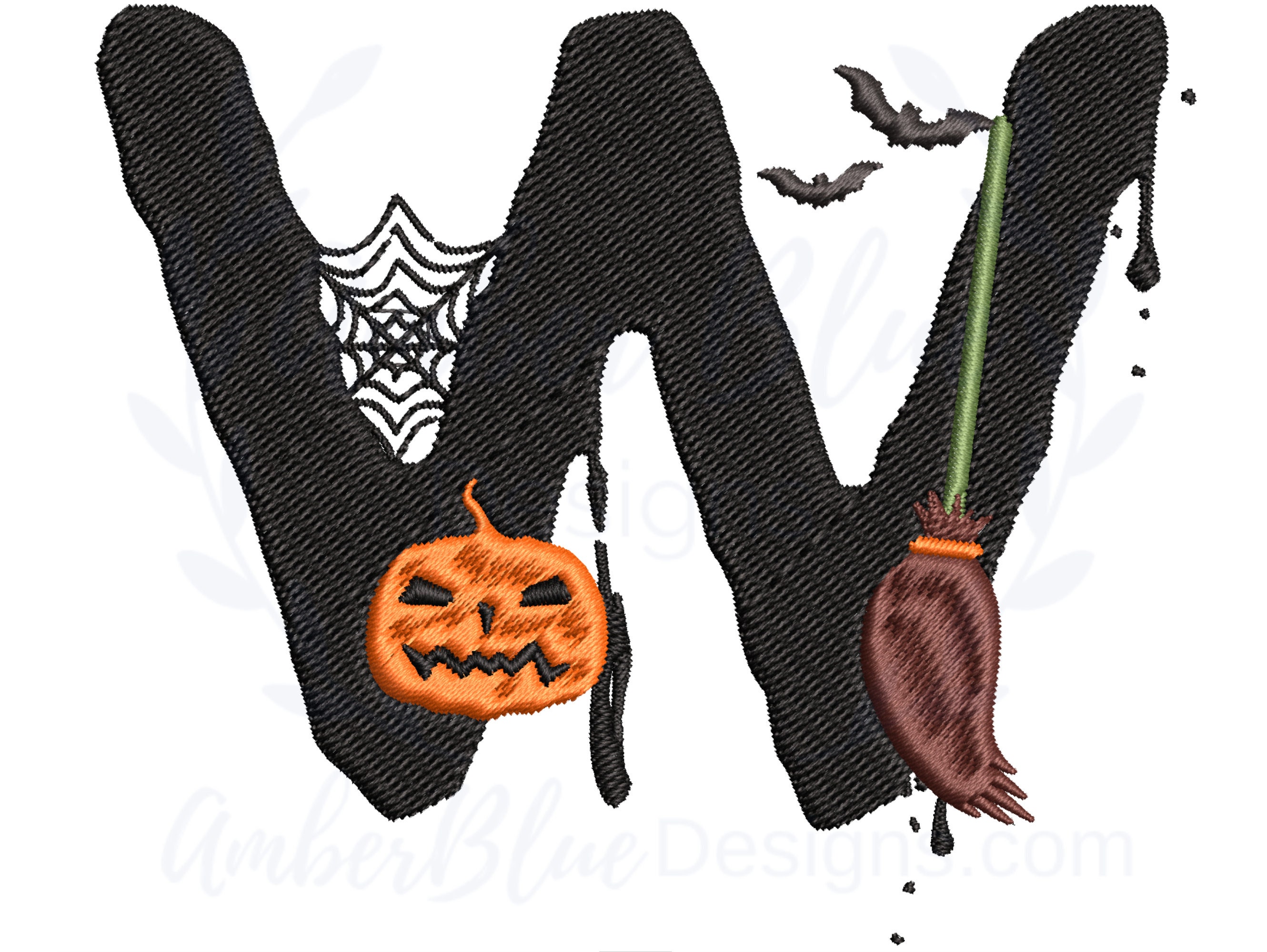 Halloween Letter W Embroidery File Spooky Fall October | Etsy
