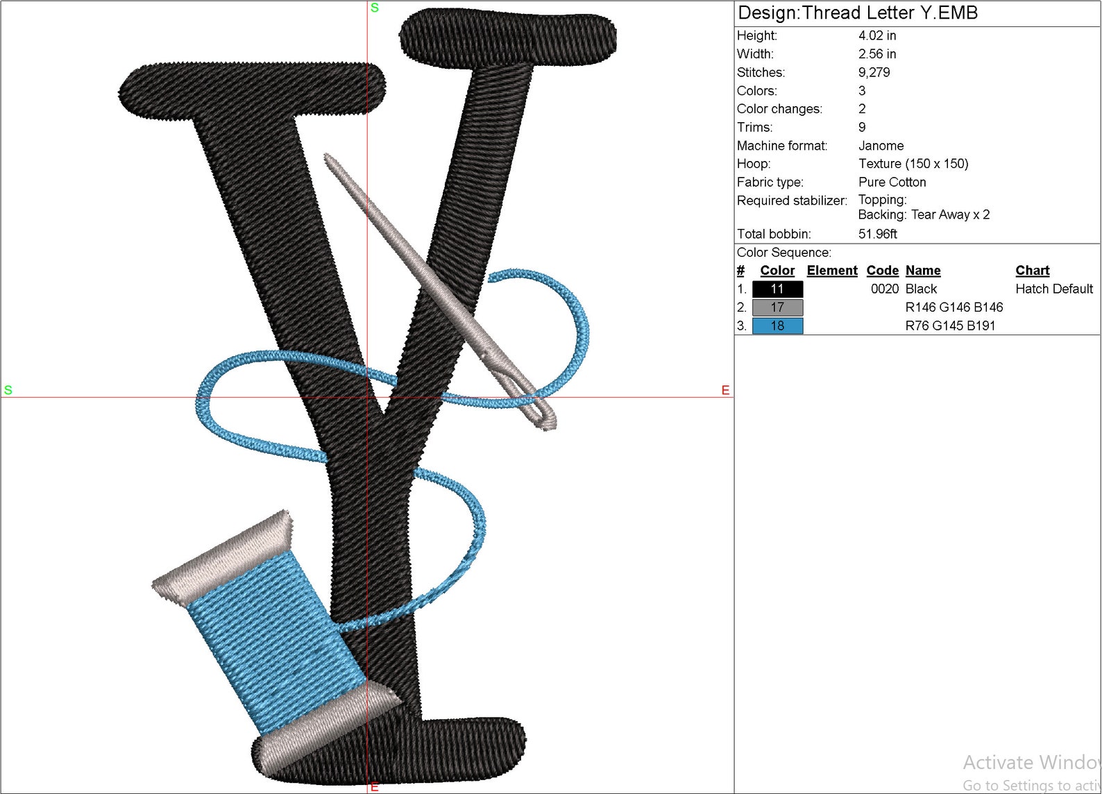 Needle & Thread Letters Embroidery File Sewing Embroidery - Etsy