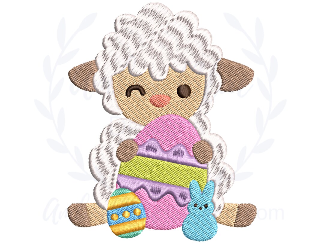 Easter Winking Sheep Embroidery File Holiday Spring Easter - Etsy