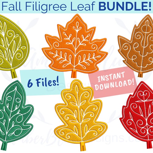 Fall Leaves Border Machine Embroidery Design Maple Leaf - Etsy