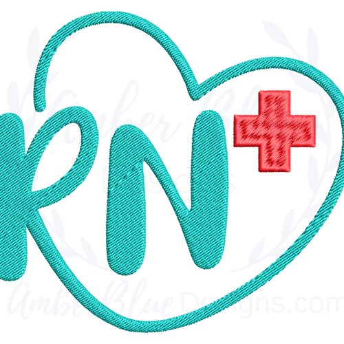 Registered Nurse Embroidery Design RN Medical Caduceus | Etsy