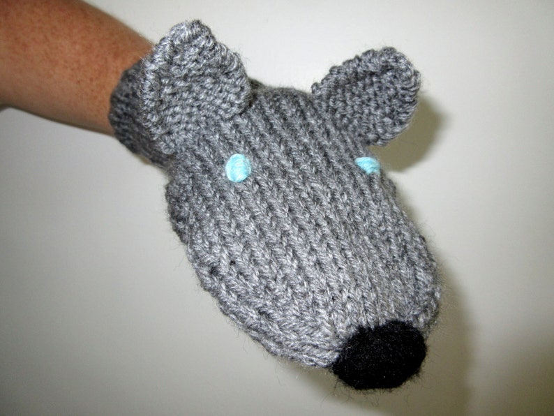 Grey Wolf Hand Puppet Hand Knit Sock Puppet for Adult or Child | Etsy