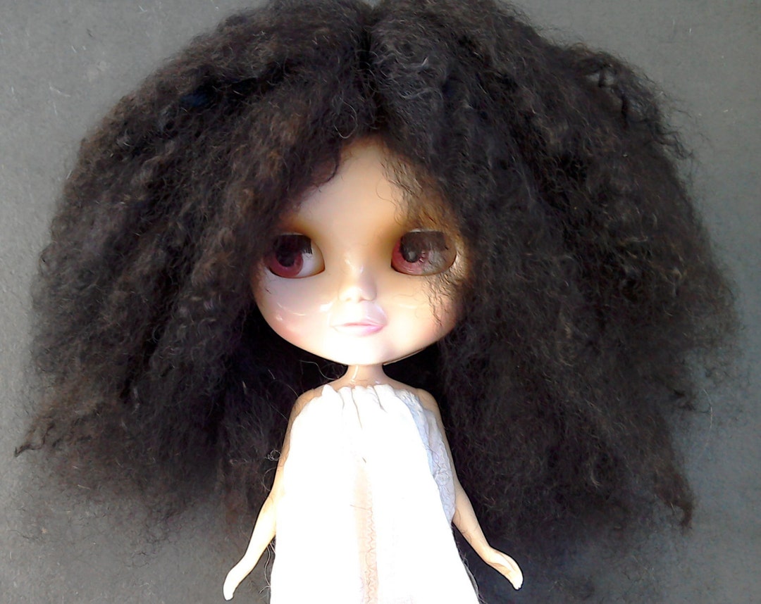 Mohair Black Doll Wig - Etsy