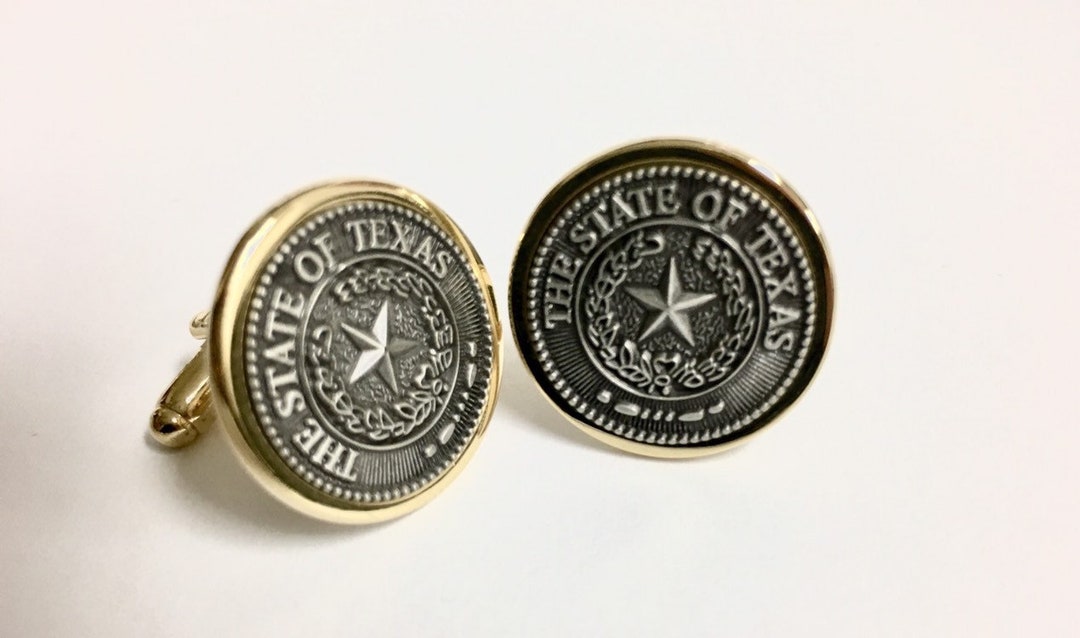Texas State Seal Cuff Link Two Tone - Etsy
