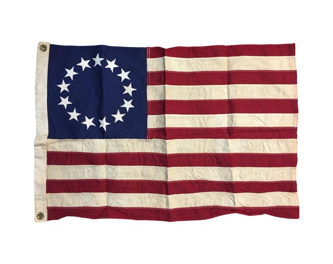 Betsy Ross Flag 3 X 5 Foot Tea Stained Cotton 1776 American Flag Decor ...
