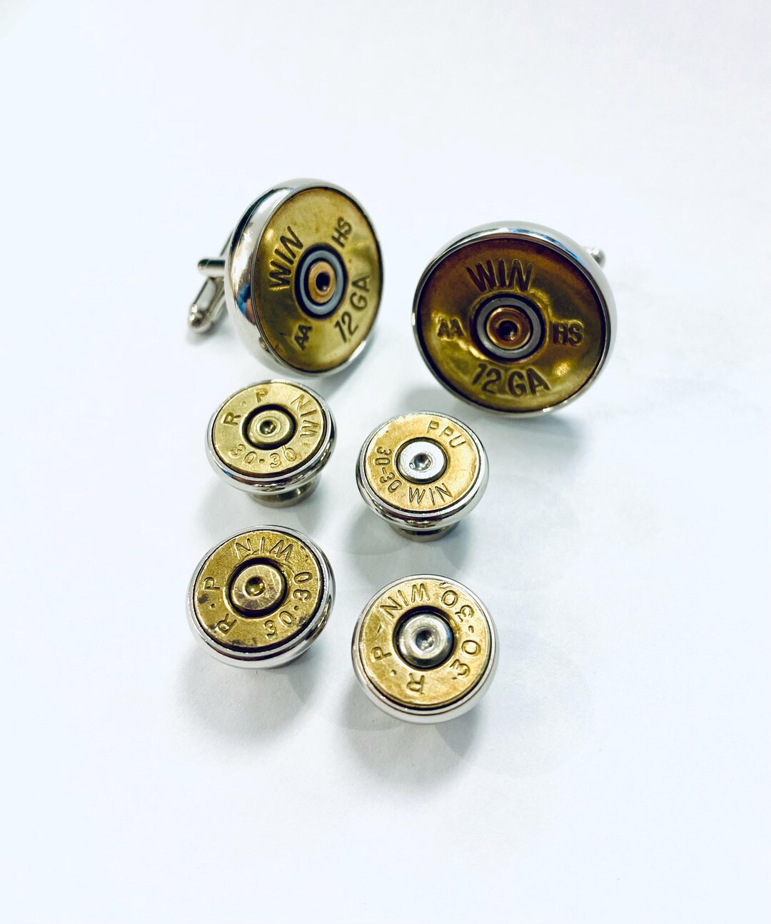 Shot Shell Bullet Cuff Link - Tuxedo Set 12 Gauge Shells and Bullet ...