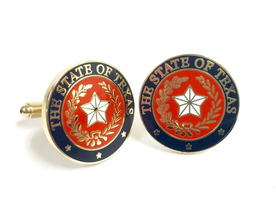 Texas State Seal Cuff Link Red White Navy | Etsy