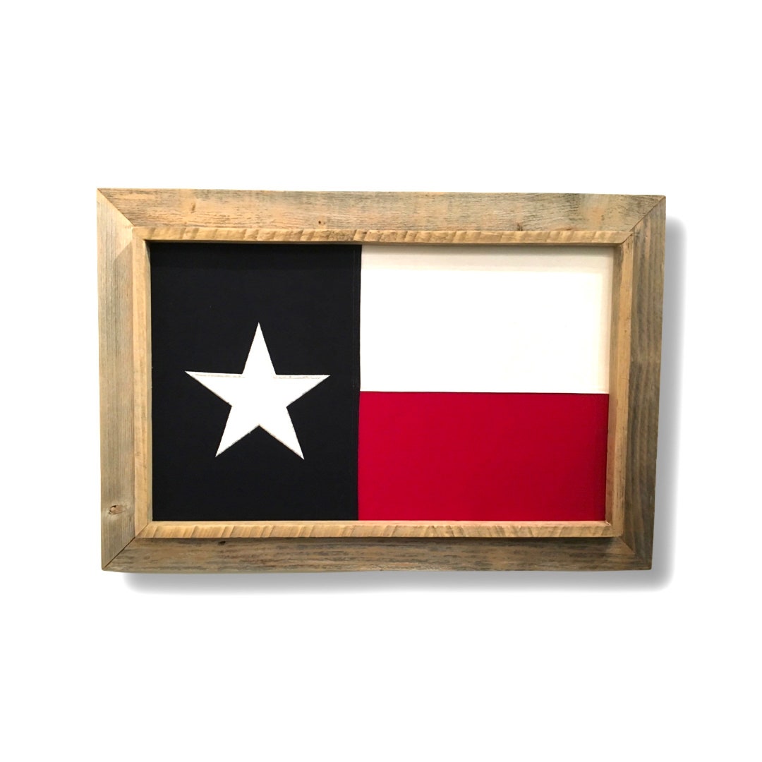 20" X 28" Barnwood Framed Texas Flag, Cotton Tea Stained. ITEM# BF7000 ...