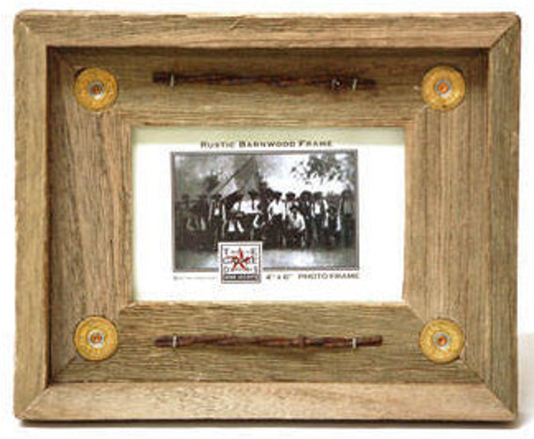 Rustic Frame With Shotgun Shells Barn Wood Rustic Picture Frame Shotgun ...