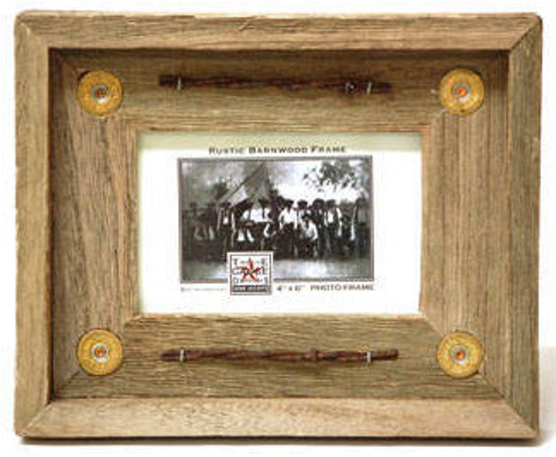Rustic Frame With Shotgun Shells Barn Wood Rustic Picture Frame Shotgun ...