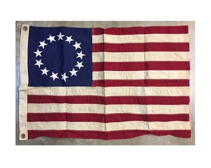 Betsy Ross Flag 3 X 5 Foot Tea Stained Cotton 1776 American Flag Decor ...