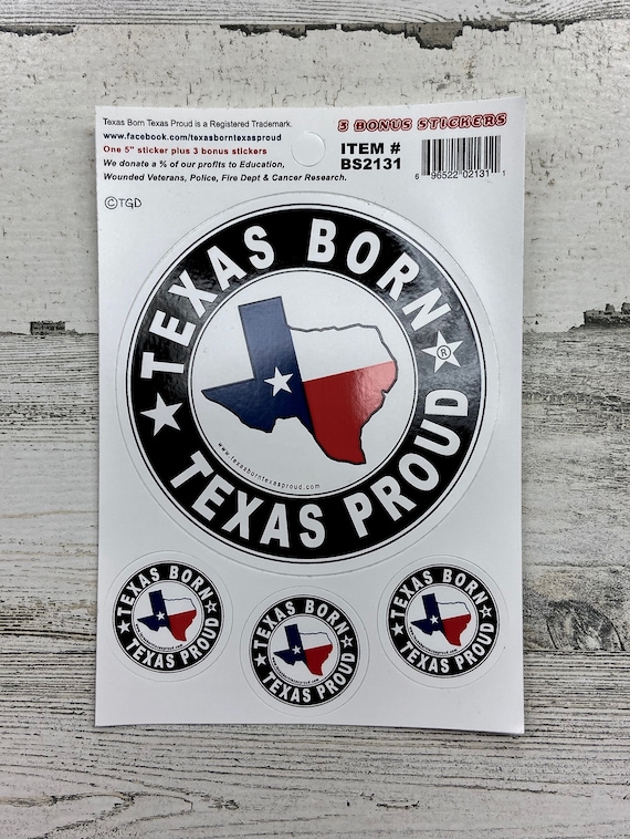 Texas Born Texas Proud Sticker Decal | Etsy