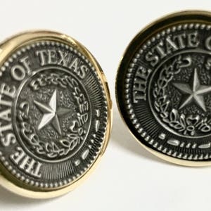 Texas State Seal Cuff Link Two Tone - Etsy