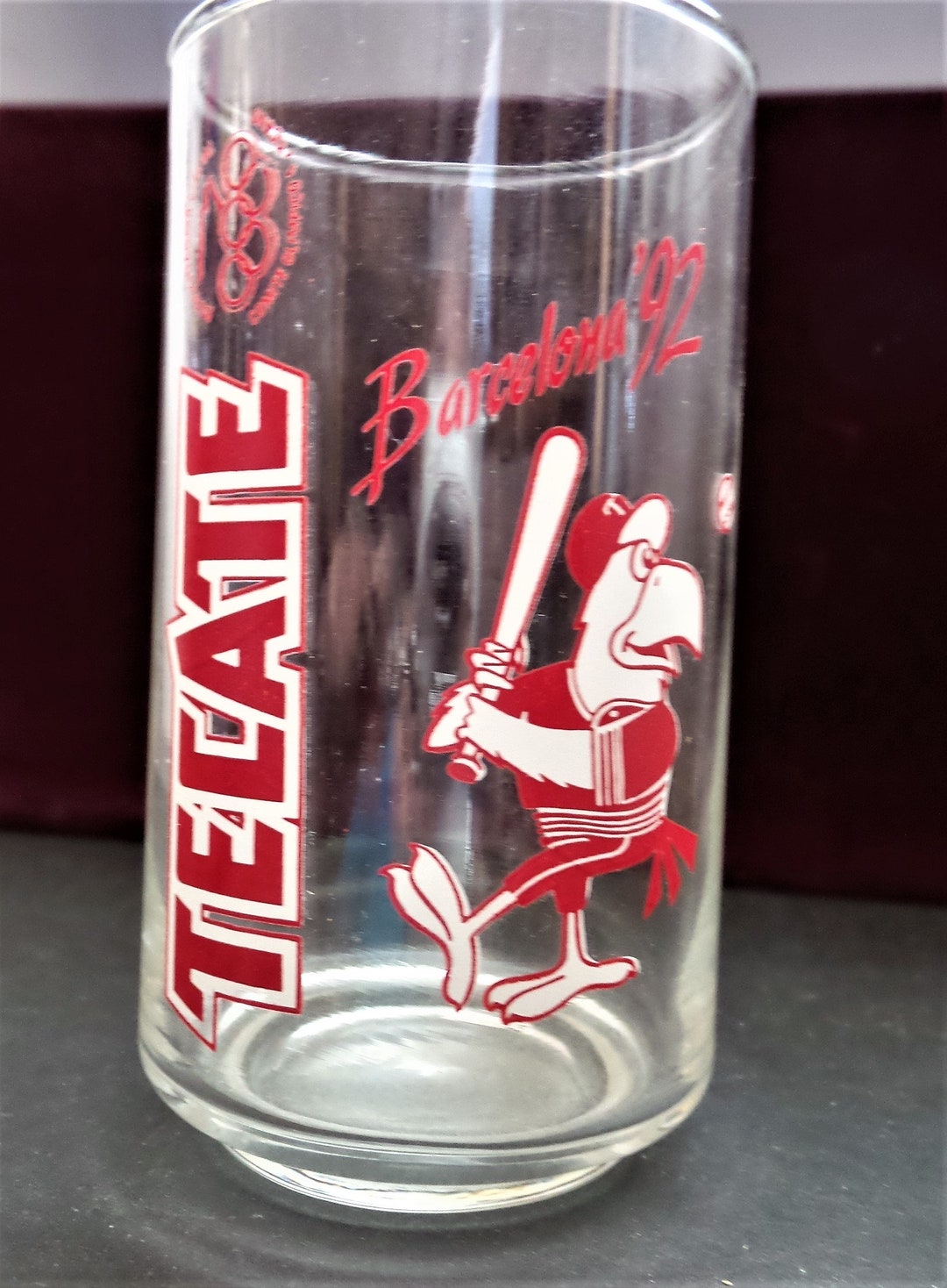 Tecate Vintage Souvenir 1992 Olympics Drinking Glass Tecate Barcelona ...