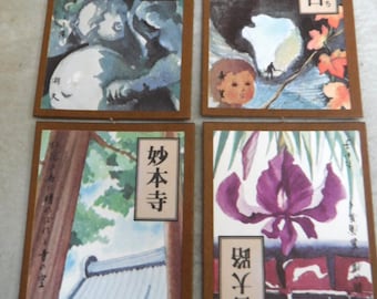 Uta-garuta or Uta Karuta • Japanese Poetry Matching Card Game • Antique • Riveted Boxes • RARE ...