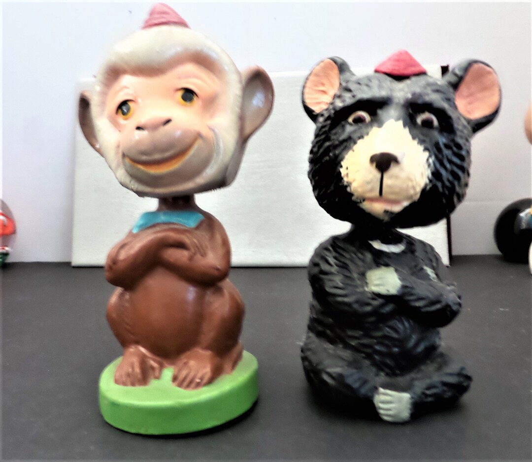 Bobble Head Nodders, Vintage Pair of Animal Bobble Head Figures - Etsy