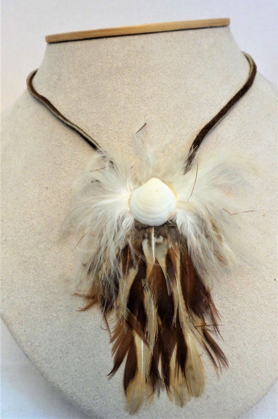 Feather and Shell Necklace | Etsy