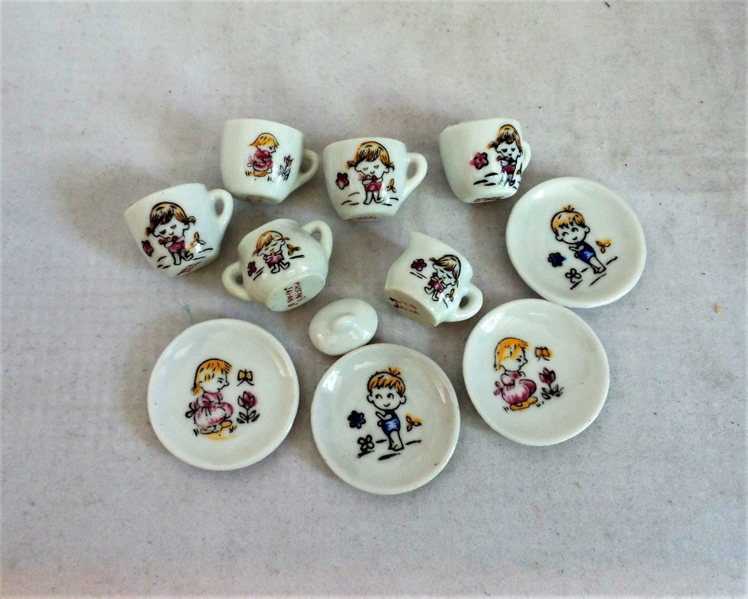 Doll Miniature Cups and Saucers With Cream and Sugar - Etsy