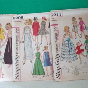 Simplicity Barbie Patterns 5214, 6244, 6208 - Etsy