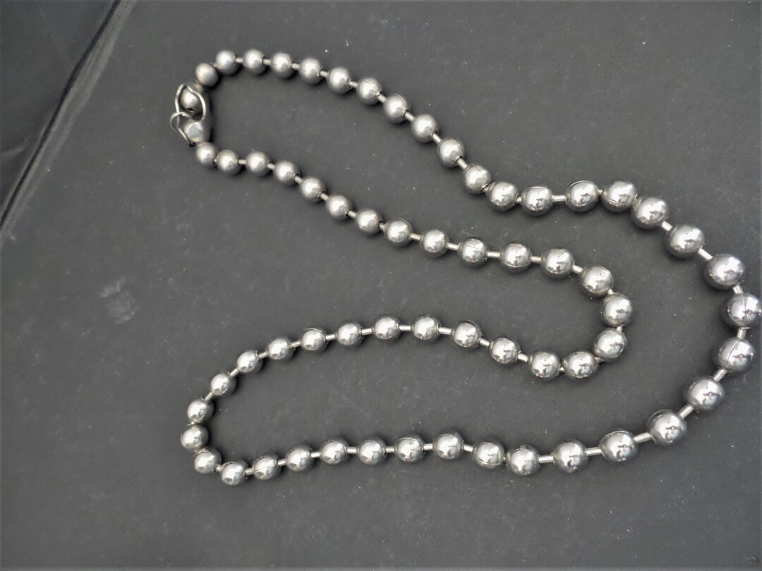 Necklace Large Ball and Chain Necklace Stainless Steel - Etsy