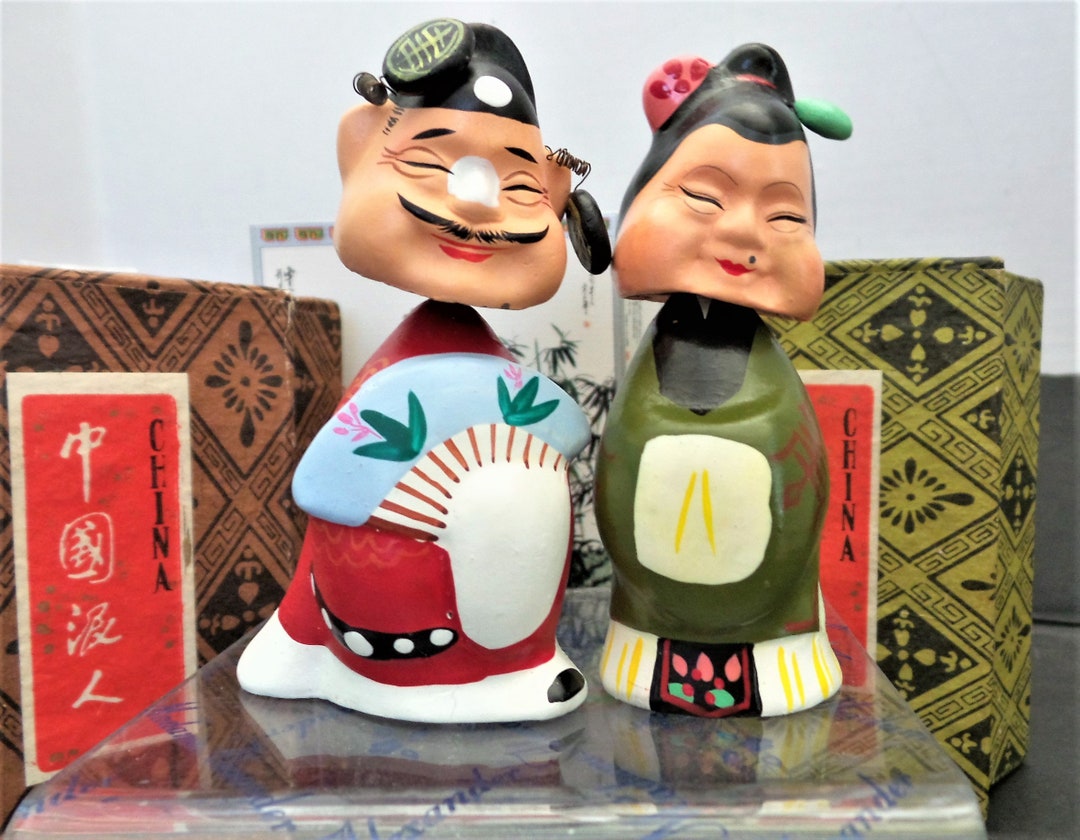 Dolls Vintage Asian Bobble Head Dolls - Etsy
