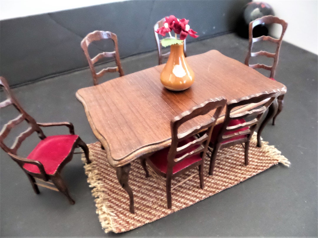 Dollhouse Dining Table With Chairs and Accessory's - Etsy