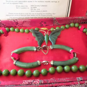 Vintage Jade Dynasty Collection Necklace and Bracelet and Butterfly ...