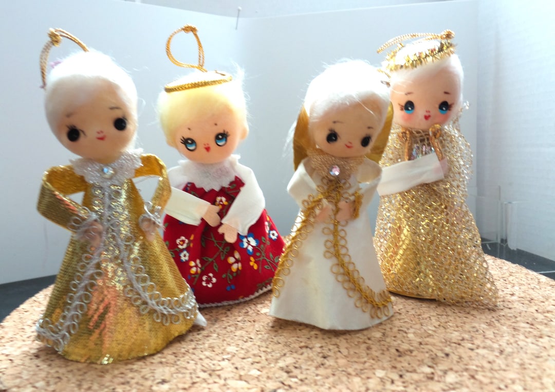 Set of 4 Vintage Cardboard Angels Ornaments Made in Japan - Etsy
