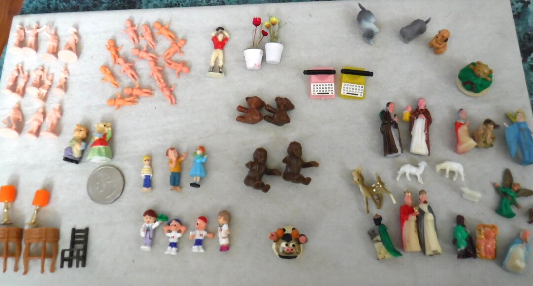 Miniature Lot of Micro Mini Plastic Figures and Nativity Set and ...
