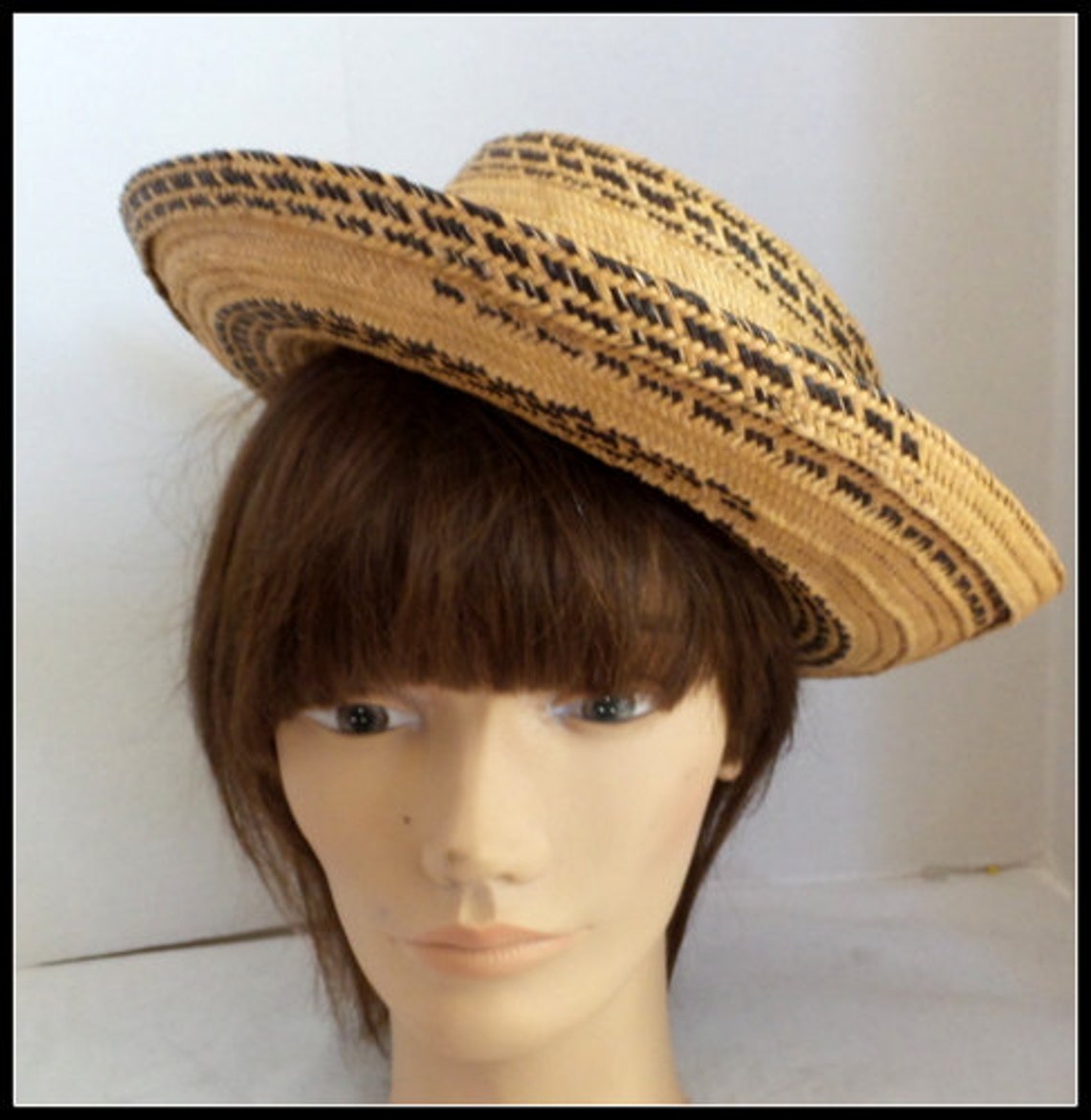 Vintage Straw Boater Hat | Etsy