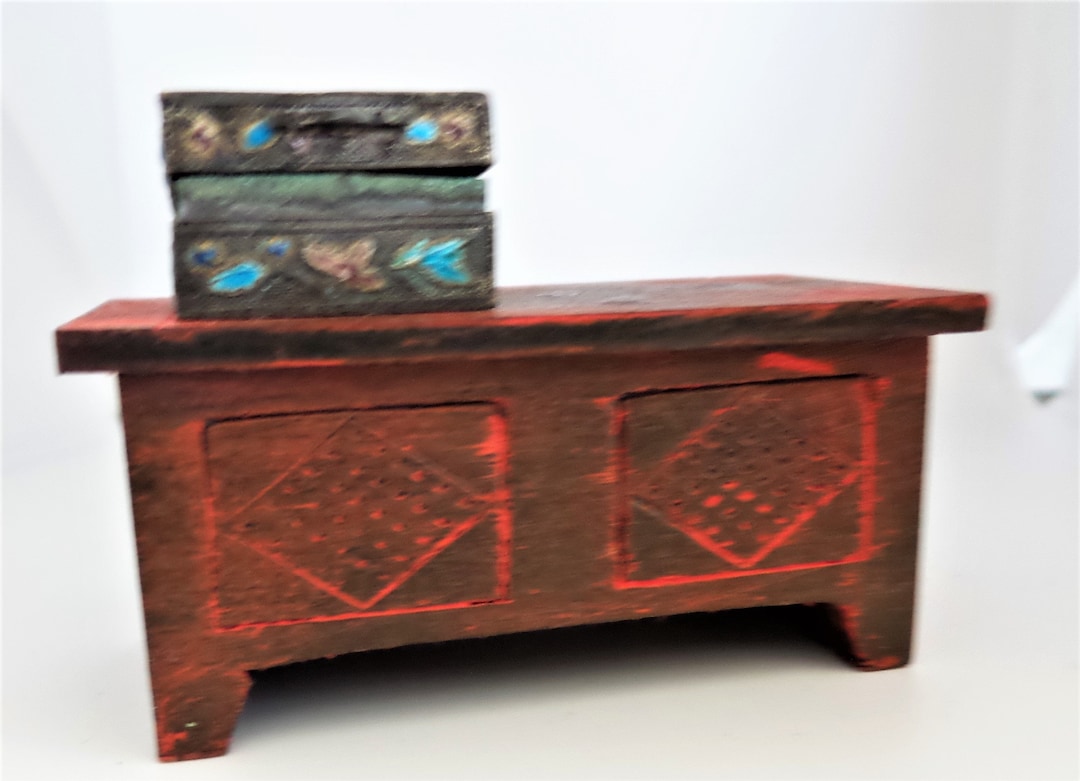 Vintage Dollhouse Hope Chest With Asian Motif - Etsy