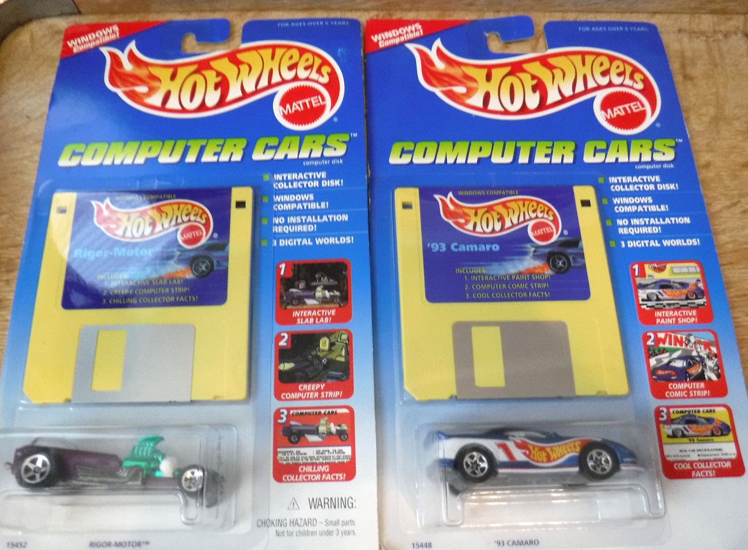 Vintage Hot Wheels Computer Cars 93 Camaro and Rigor-motor - Etsy