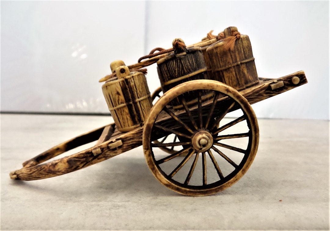 Vintage Asian Miniature Cart With Barrels Celluloid - Etsy