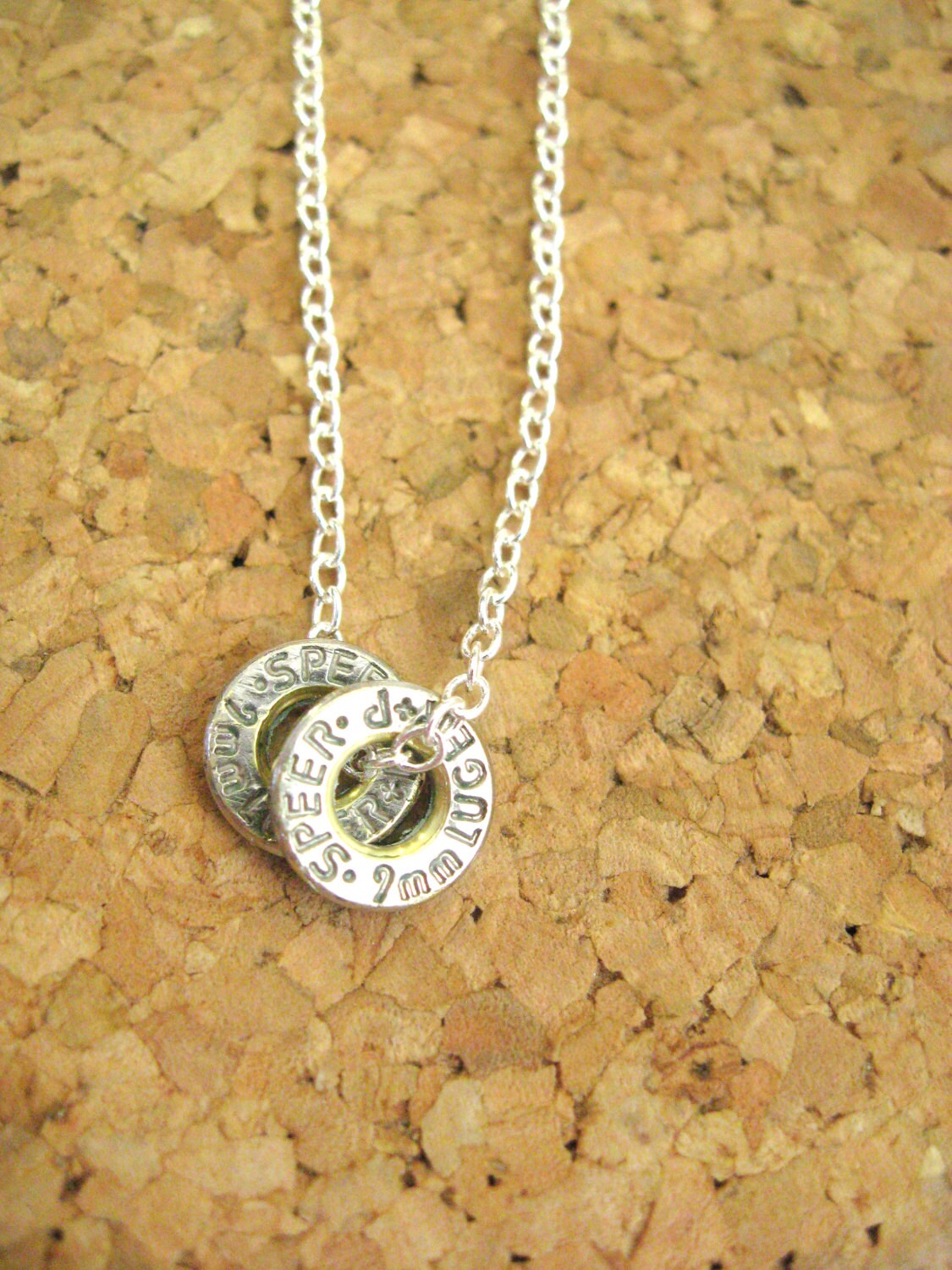 Ammo Bullet Charm Necklace Rim of Ammunition Casing on - Etsy