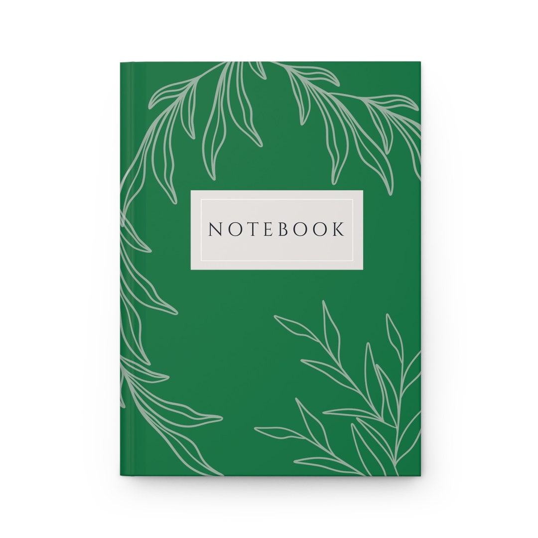 Soft Leaves Green Hardcover Notebook Matte - Etsy