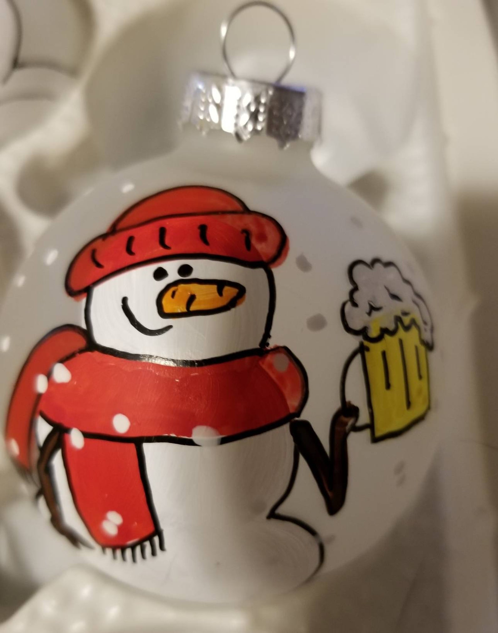 Beer Drinking Snowman Christmas Ornament Personalized Beer - Etsy