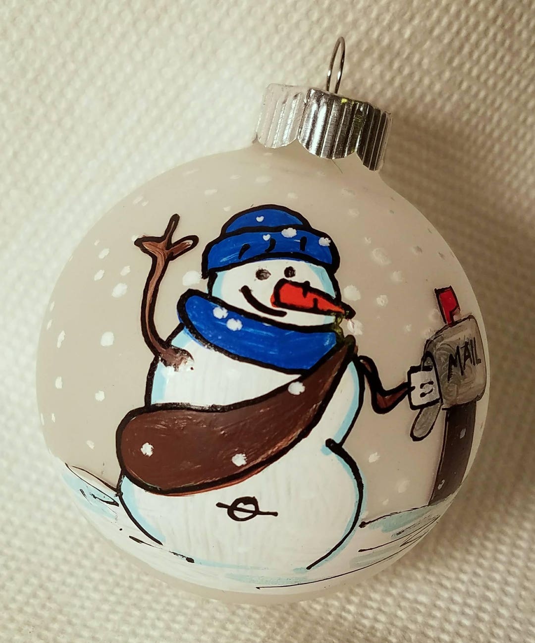 Personalized Snowman Mailman Hand-painted Christmas Ornament - Mail ...