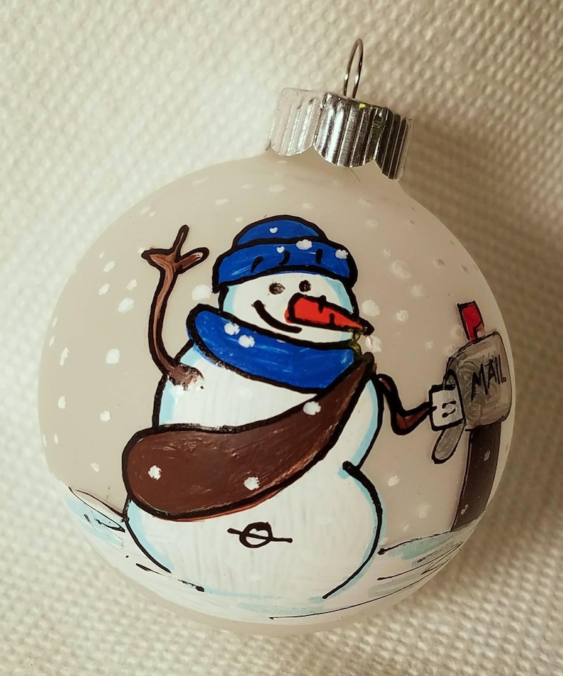 Personalized Snowman Mailman Hand-painted Christmas Ornament | Etsy