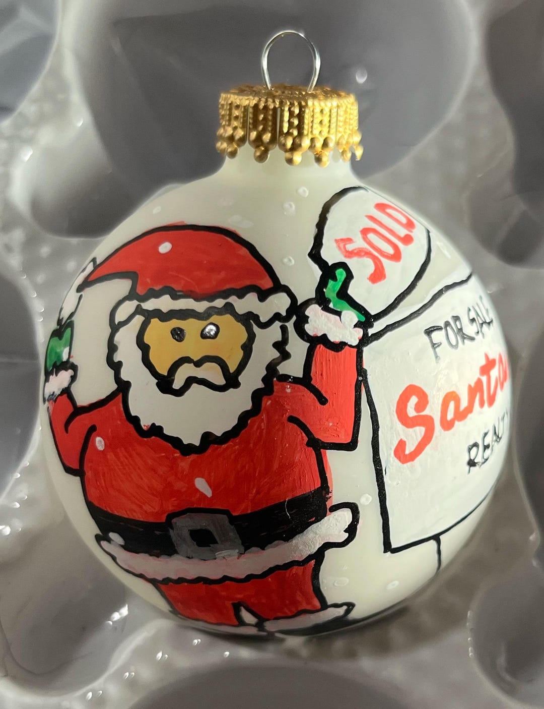 Personalized Santa Real Estate Agent Ornament - Hand-painted Mortgage ...