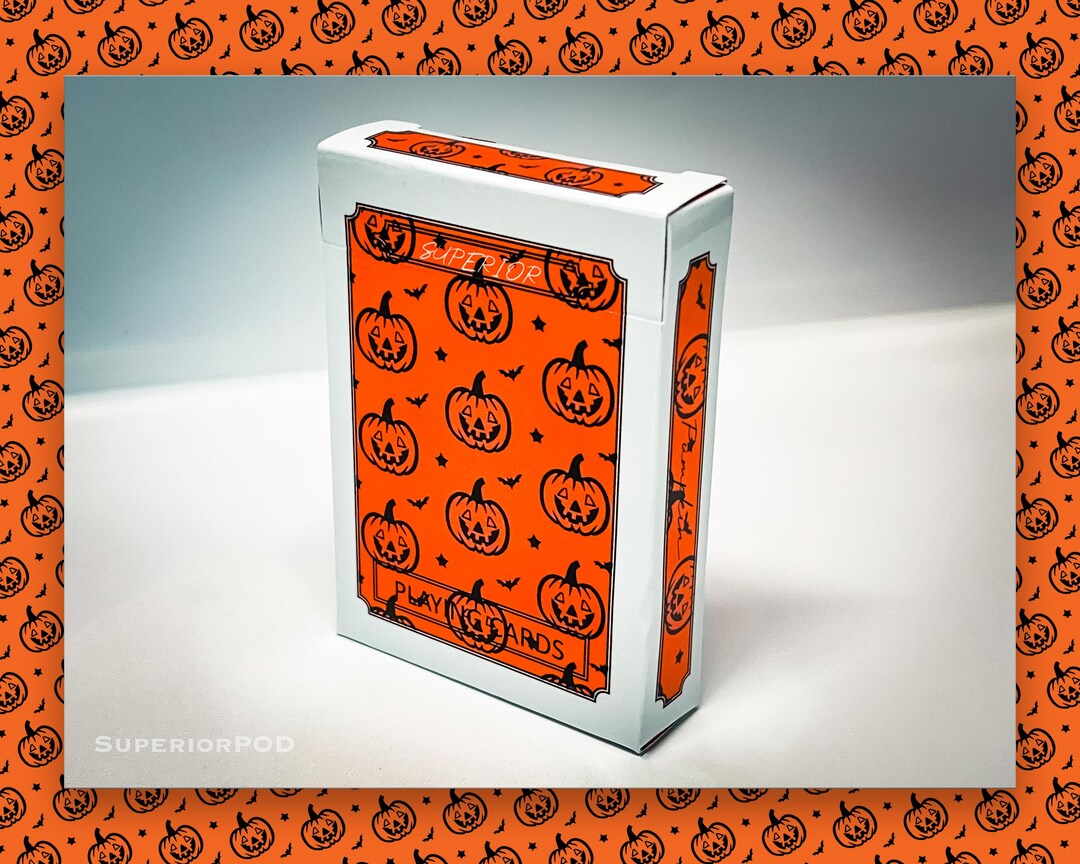 PUMPKIN Playing Cards, Halloween Playing Cards, Bat Playing Cards ...