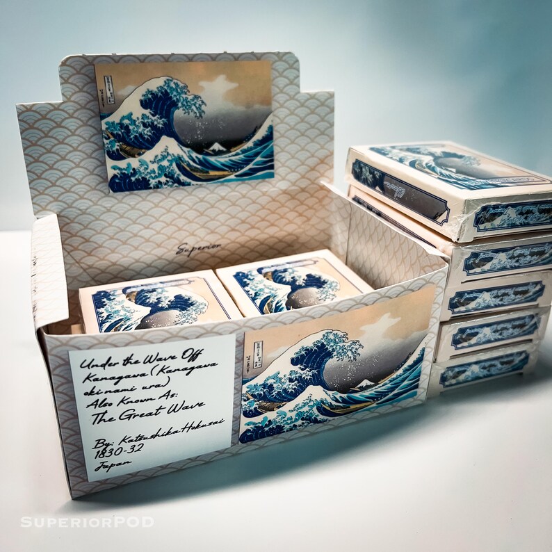 The Great Wave Playing Cards - Brick - Display Box - 8 Deck Set ...