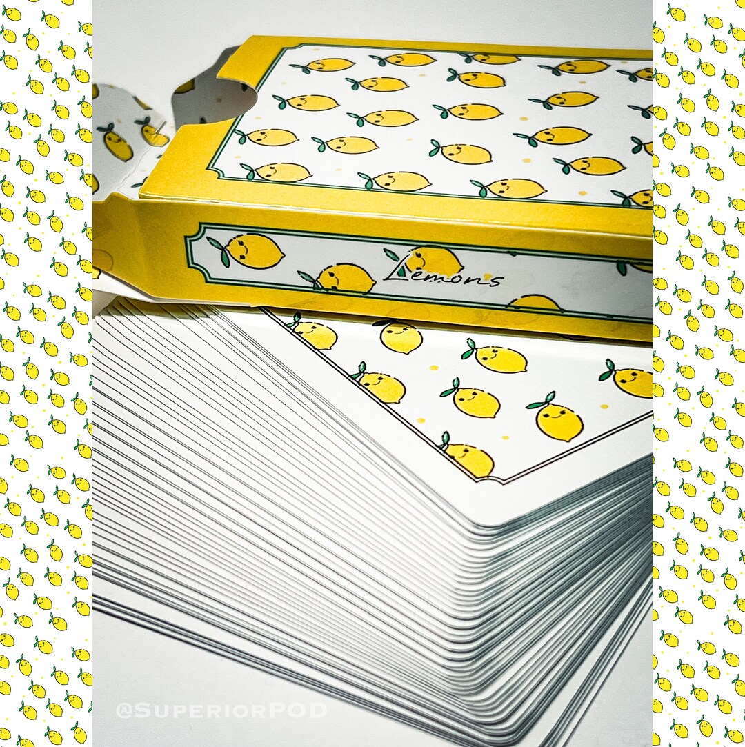 Yellow LEMONS Playing Cards, Lemon Card Deck, Lemon Gifts, Lemon Cards ...